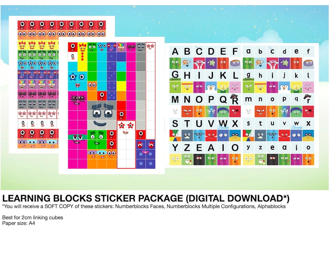 Alphablocks and Numberblocks Sticker Bundle (digital Download) - Etsy