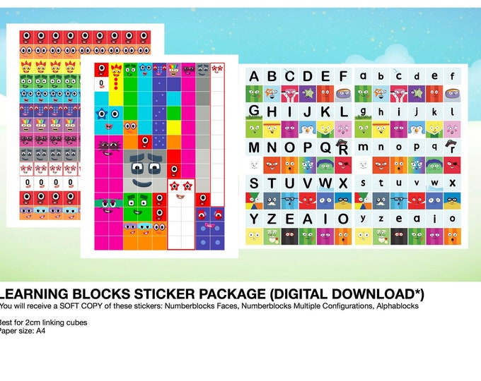 Numberblocks 0 100 Face and Body Stickers, Waterproof, Scratch and UV ...