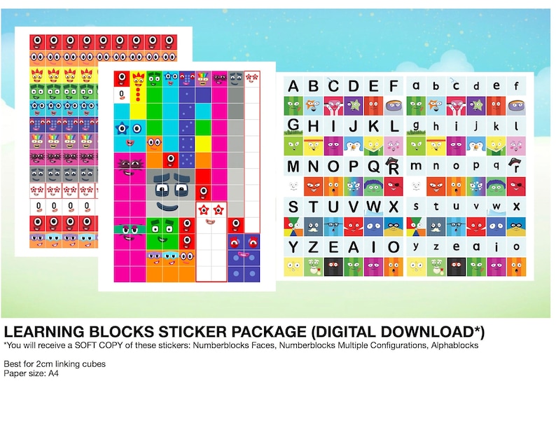 Alphablocks and Numberblocks Sticker Bundle (digital Download) - Etsy