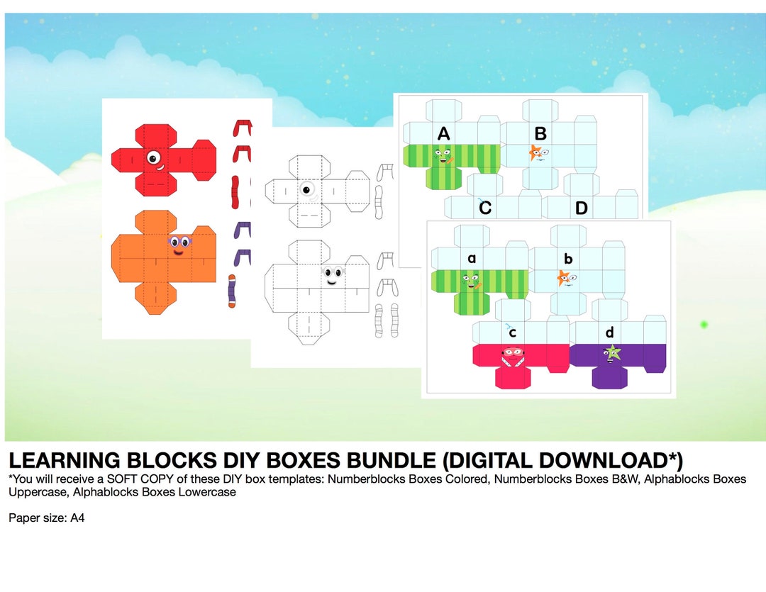 Numberblocks and Alphablocks DIY Box Toy - Etsy UK