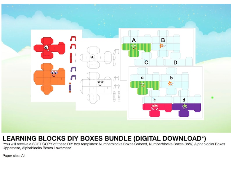 Numberblocks and Alphablocks DIY Box Toy - Etsy UK