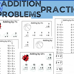 Math Worksheets|addition Practice 1-12|addition Printables|kindergarten ...