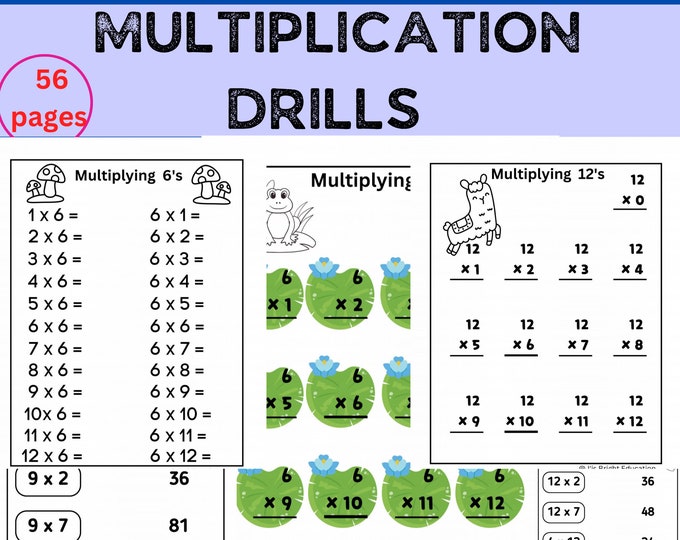Multiplication 1-12 Math Timed Tests Speed Drills Worksheets - Etsy Canada
