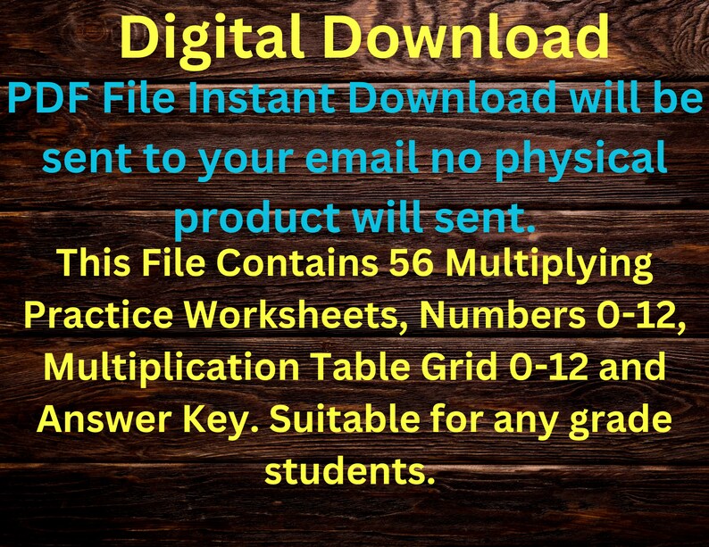 Multiplication Practice Worksheets| Numbers 1-12| Math Worksheets| Math ...