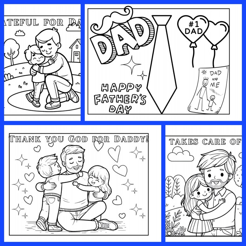 Father's Day Coloring Pages-dad Theme Coloring Pages-kids Printable ...