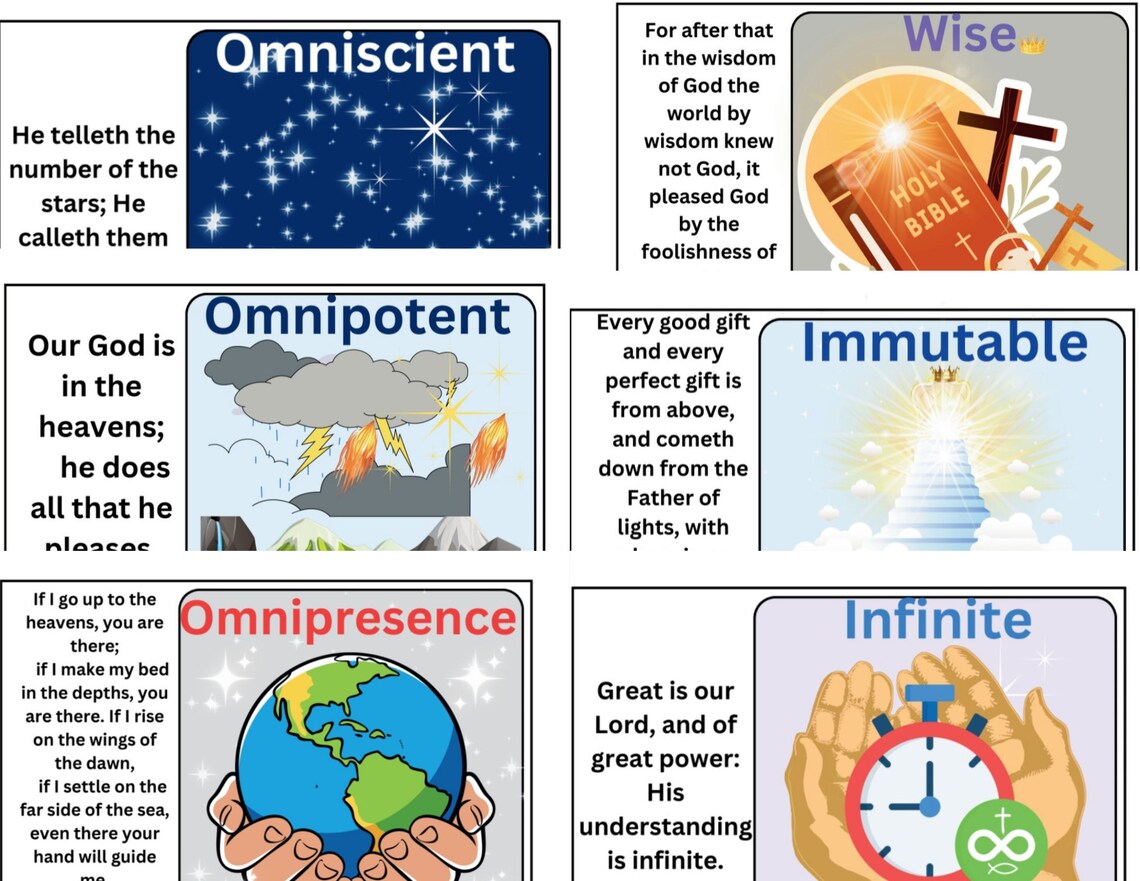 God's Attributes Printable Worksheet: Bible Lesson, Sunday School ...