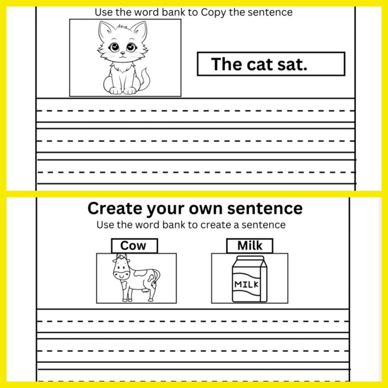 Create Your Own Sentence-kindergarten Writing- Draw and Write Journal ...