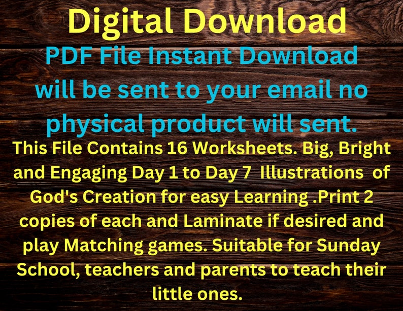 God's Creation Worksheets: Bible Story Activities (digital Download) - Etsy