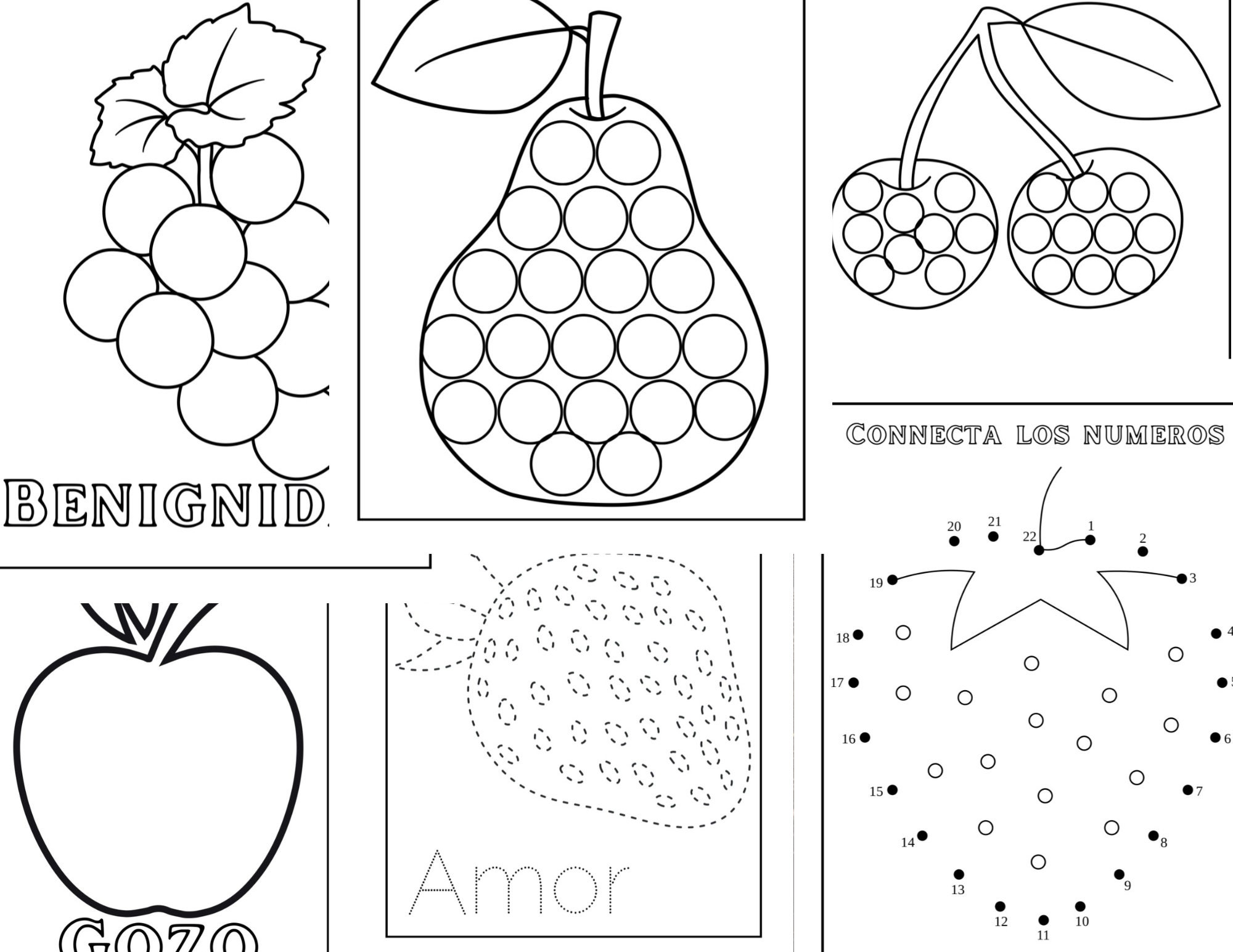 Fruits of the Holy Spirit- Kids Coloring Pages-sunday School Activity ...