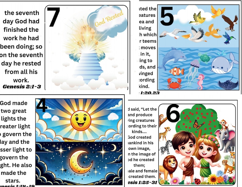God's Creation Worksheets: Bible Story Activities (digital Download) - Etsy