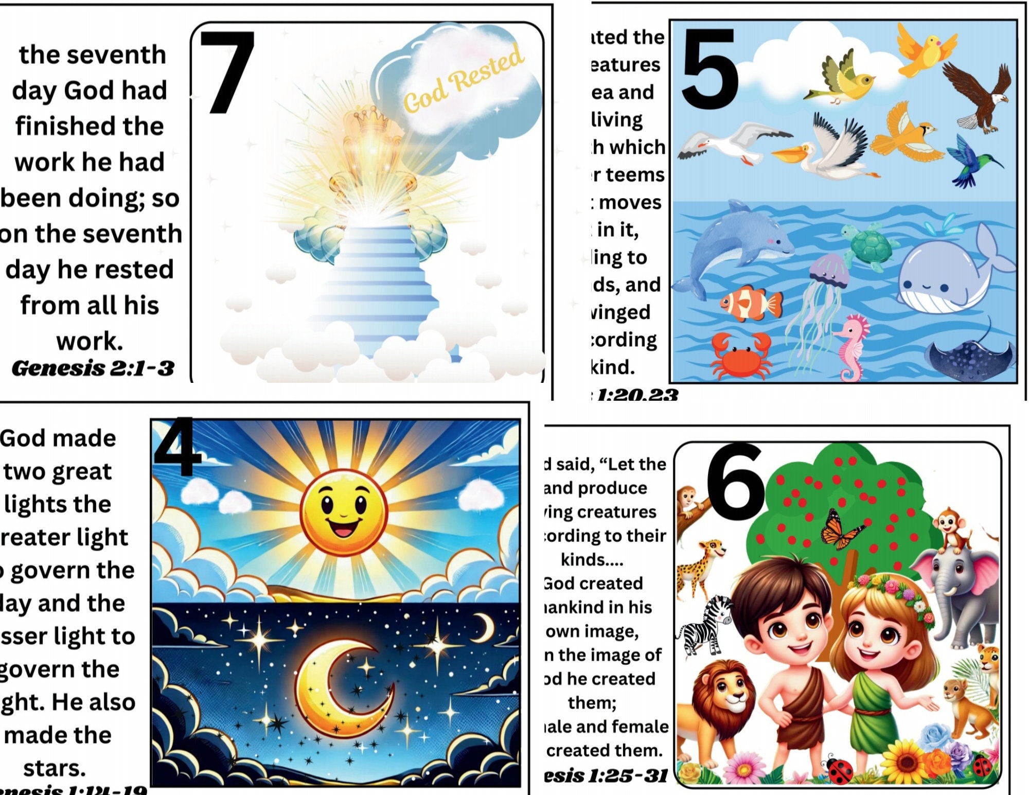 God's Creation Worksheets: Bible Story Activities (digital Download) - Etsy