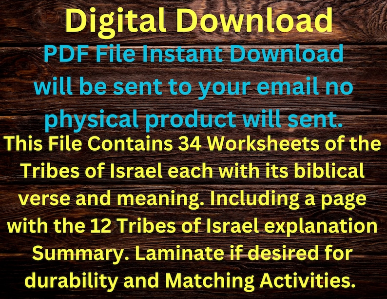 12 Tribes of Israel Worksheets: Bible Study Printables (PDF) - Etsy