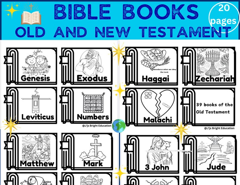 Bible Books Coloring Pages: Old and New Testament (PDF File) - Etsy