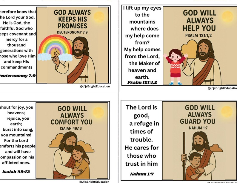 God's Promises Flashcards: Bible Verse Learning for Kids - Etsy