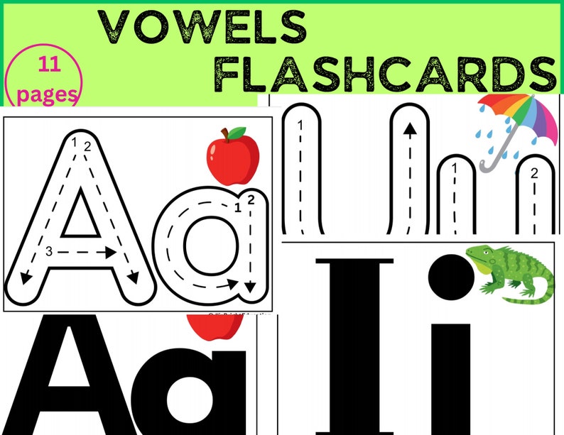 Preschool Vowels Learning Printables: Phonics Blending Sounds (instant ...