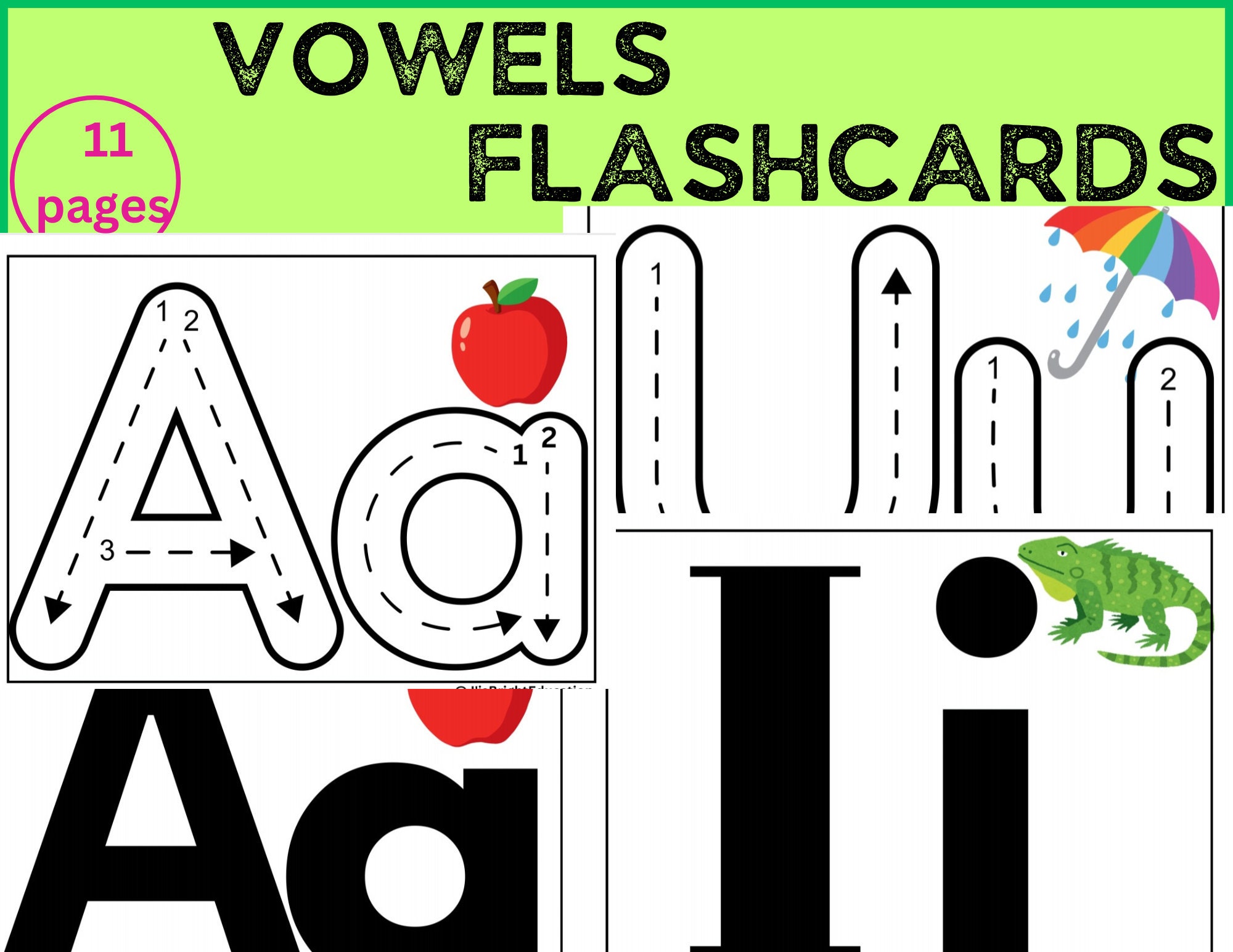 Preschool Vowels Learning Printables: Phonics Blending Sounds (instant ...