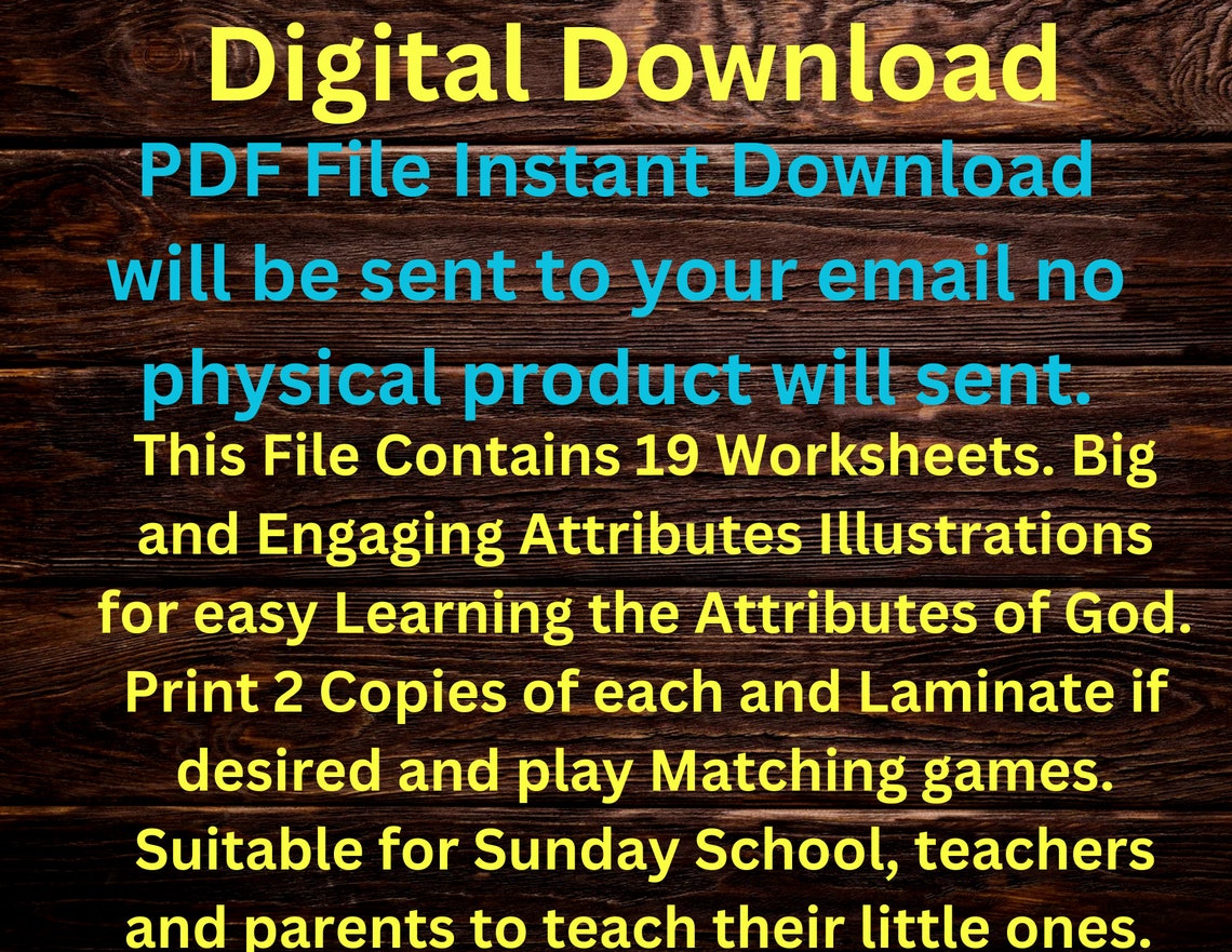 God's Attributes Printable Worksheet: Bible Lesson, Sunday School ...