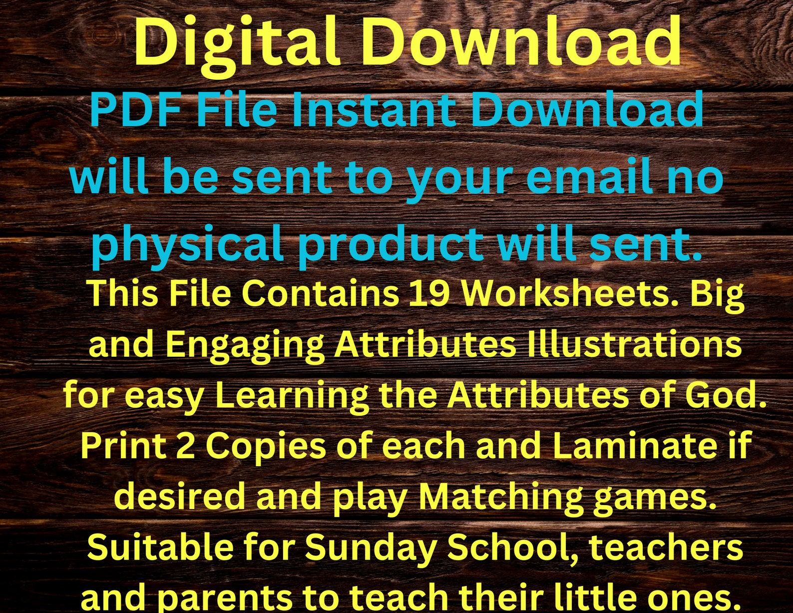 God's Attributes Printable Worksheet: Bible Lesson, Sunday School ...