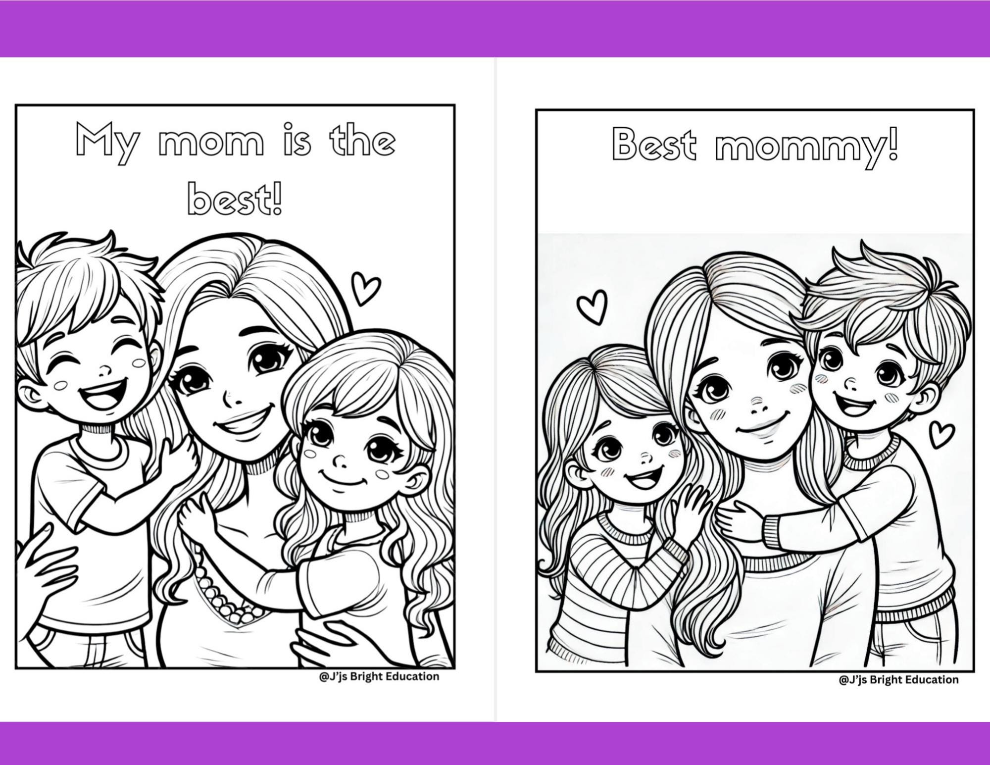 Mother's Day Coloring Pages|mom Themed Coloring Pages|kids Printable ...