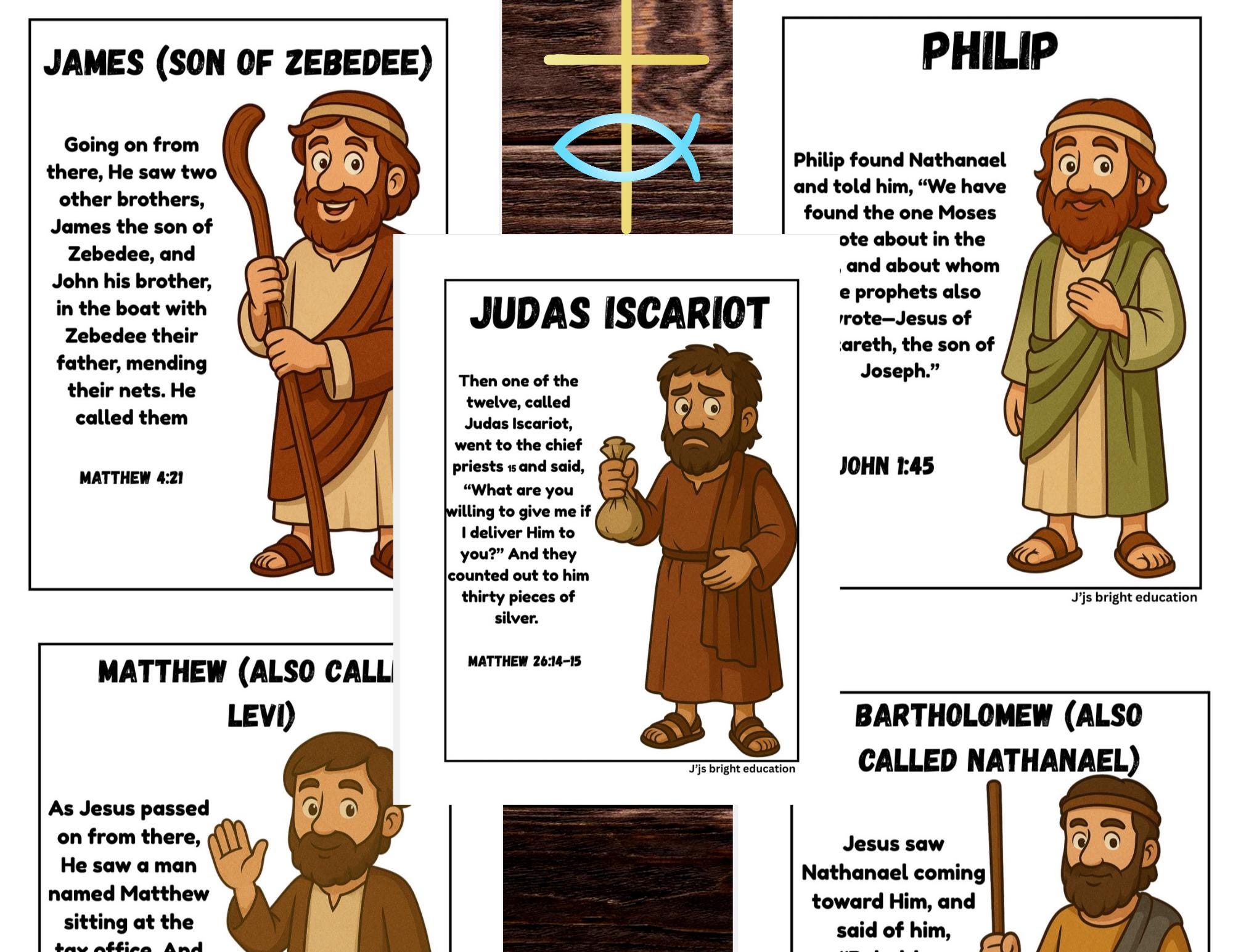 12 Disciples of Jesus Print: Sunday School Bible Lesson - Etsy