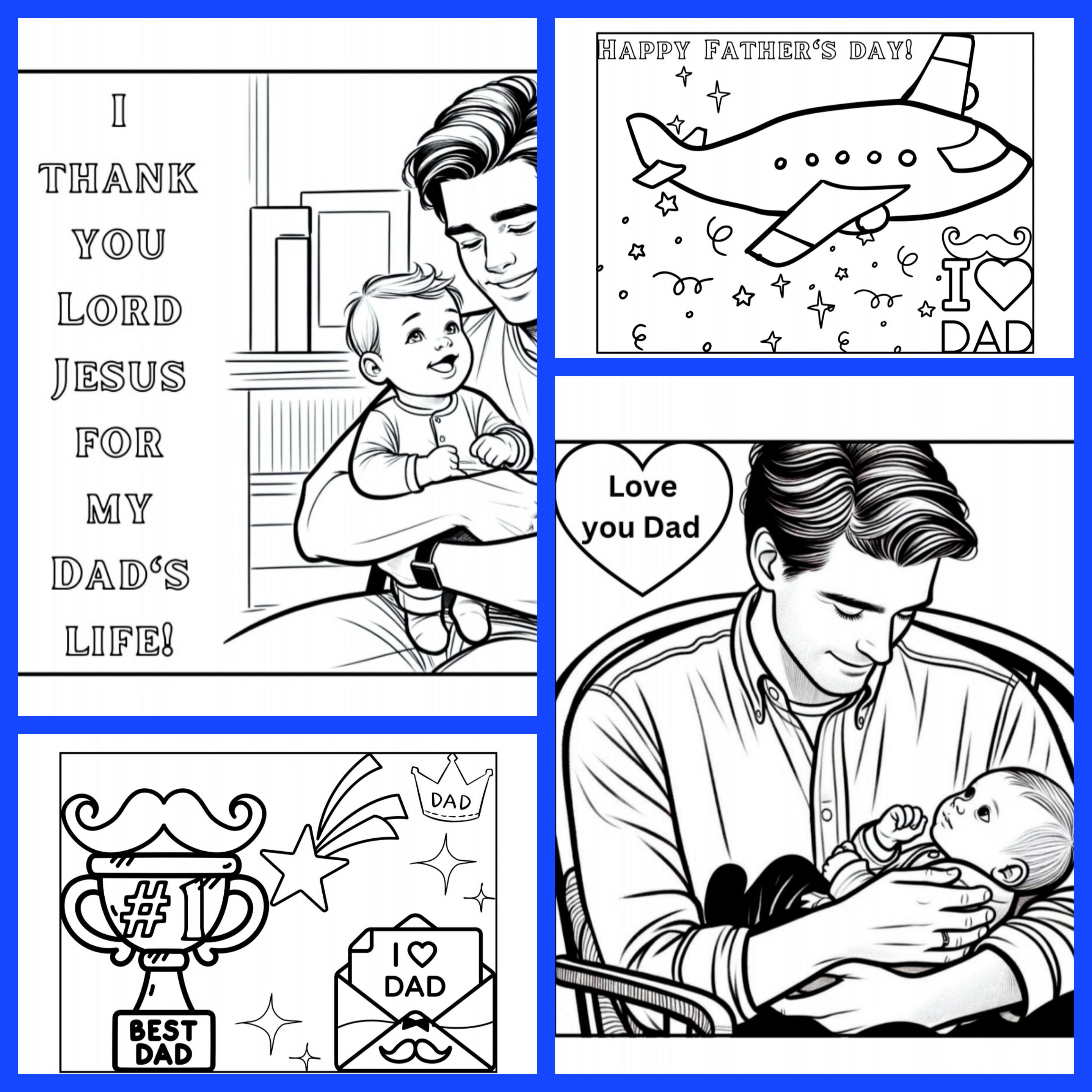 Father's Day Coloring Pages-dad Theme Coloring Pages-kids Printable ...