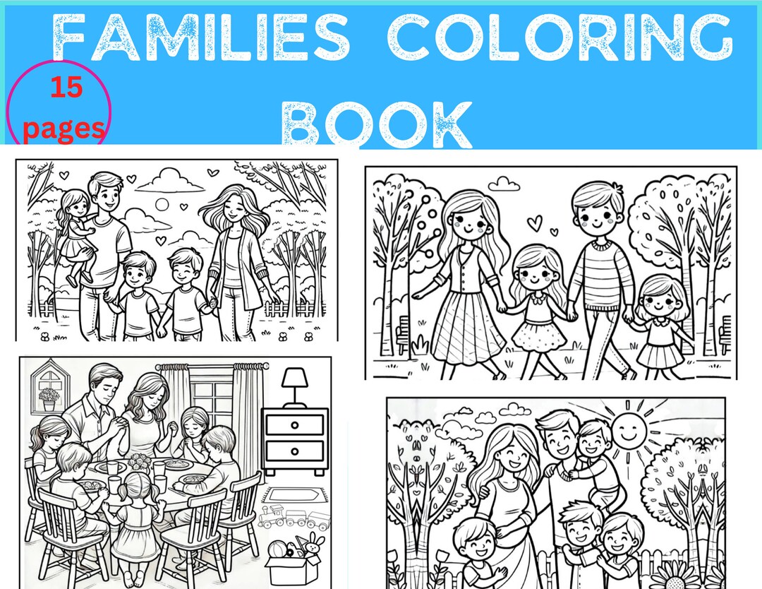 Families Coloring Worksheets: Diversity Printables (15 Pages) - Etsy