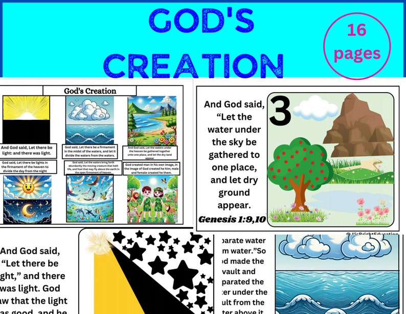 God's Creation Worksheets: Bible Story Activities (digital Download) - Etsy