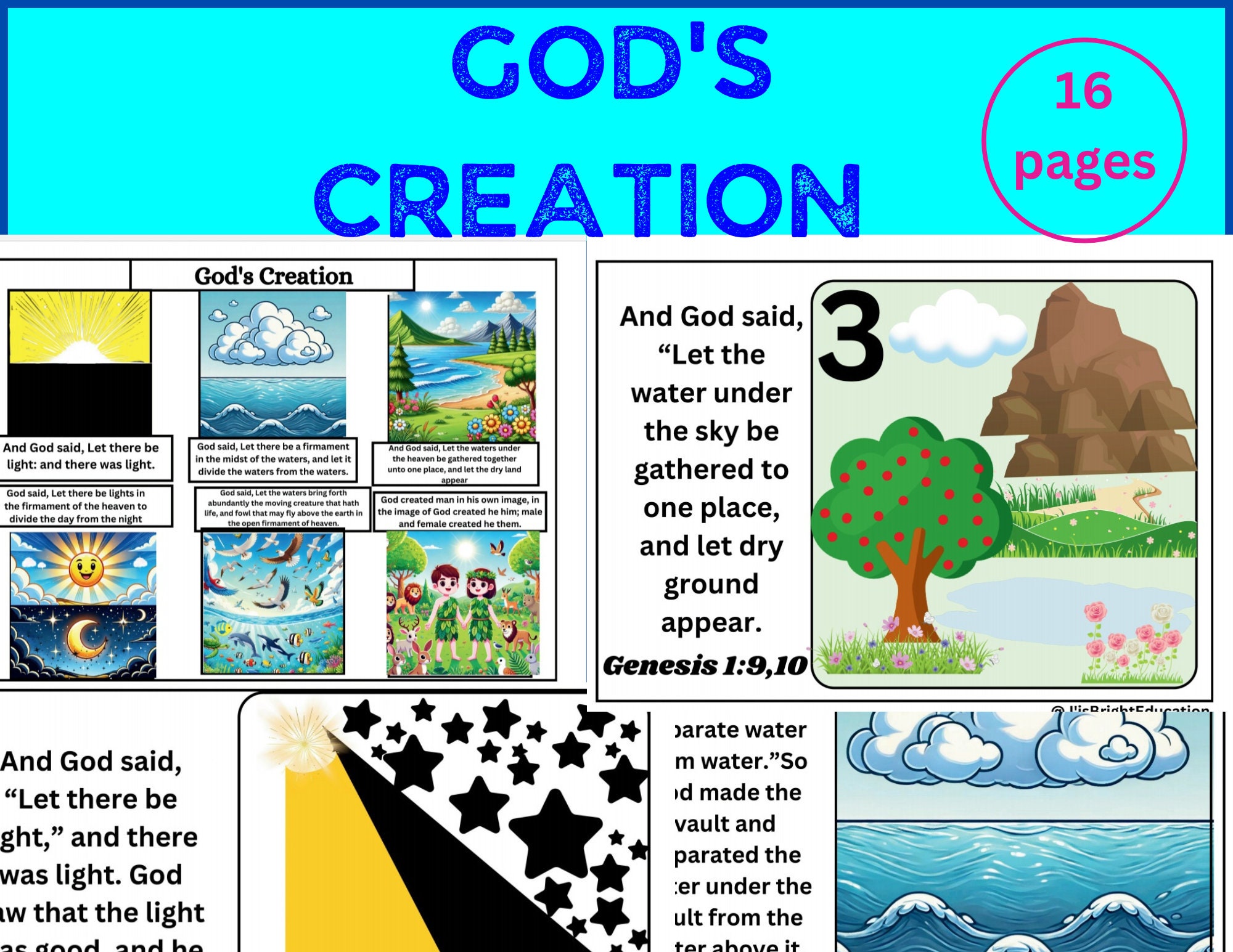 God's Creation Worksheets: Bible Story Activities (digital Download) - Etsy