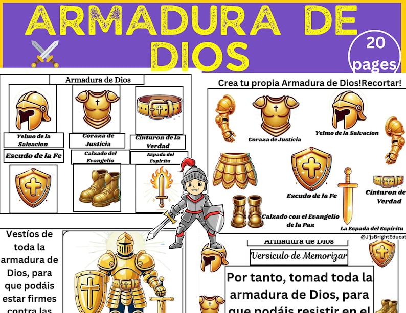 Armadura De Dios|sunday School Lesson |bible Printables| Biblical ...
