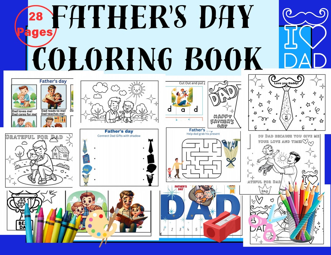 Father's Day Coloring Pages-dad Theme Coloring Pages-kids Printable ...
