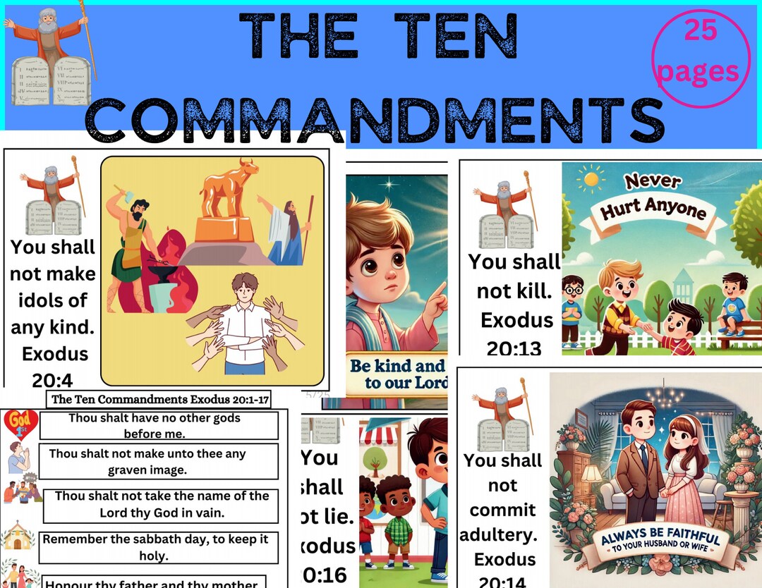 Ten Commandments Worksheets| Printable Bible Activity| Kids Bible ...