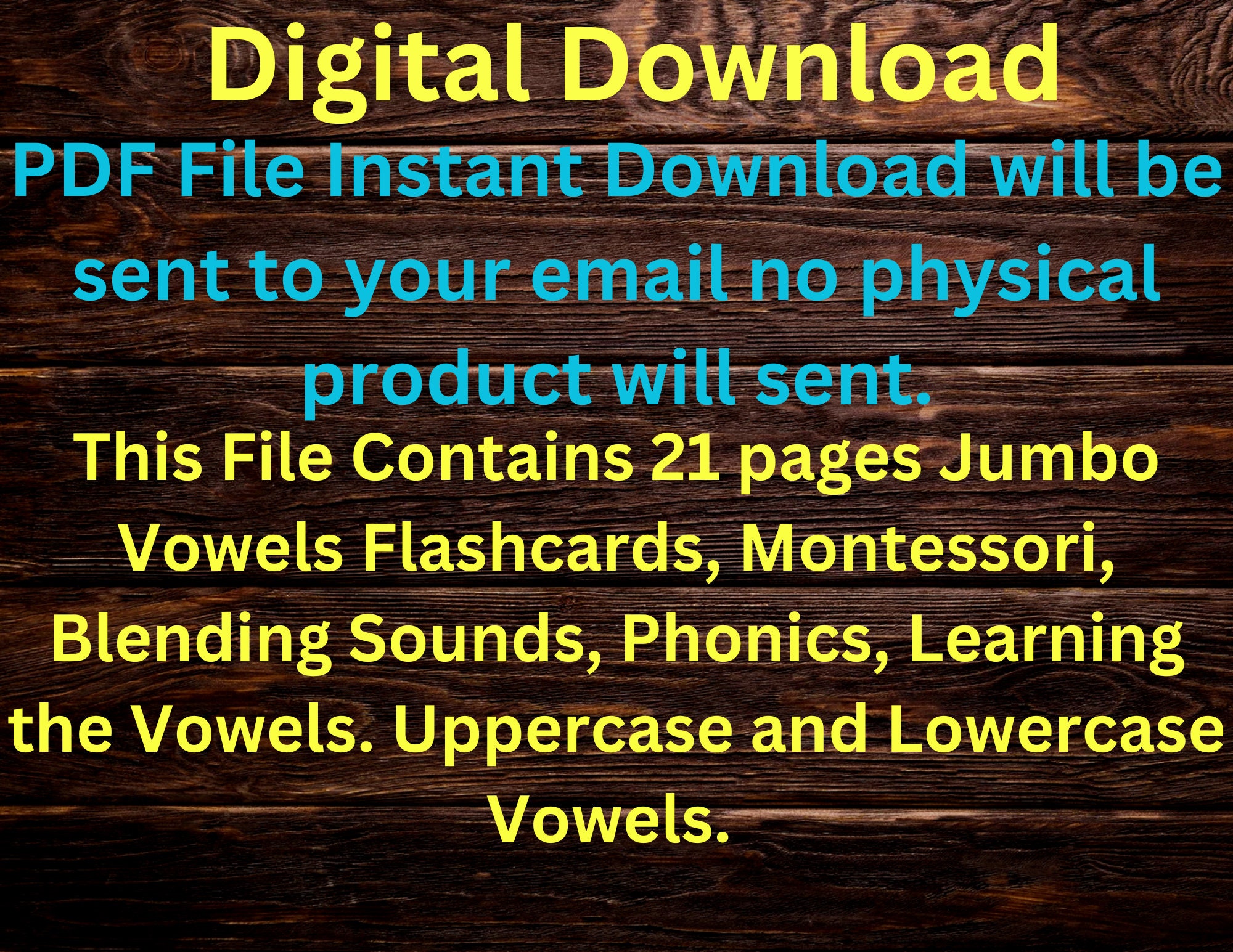 Vowels Printable- Preschool Learning Vowels-preschool Printable ...