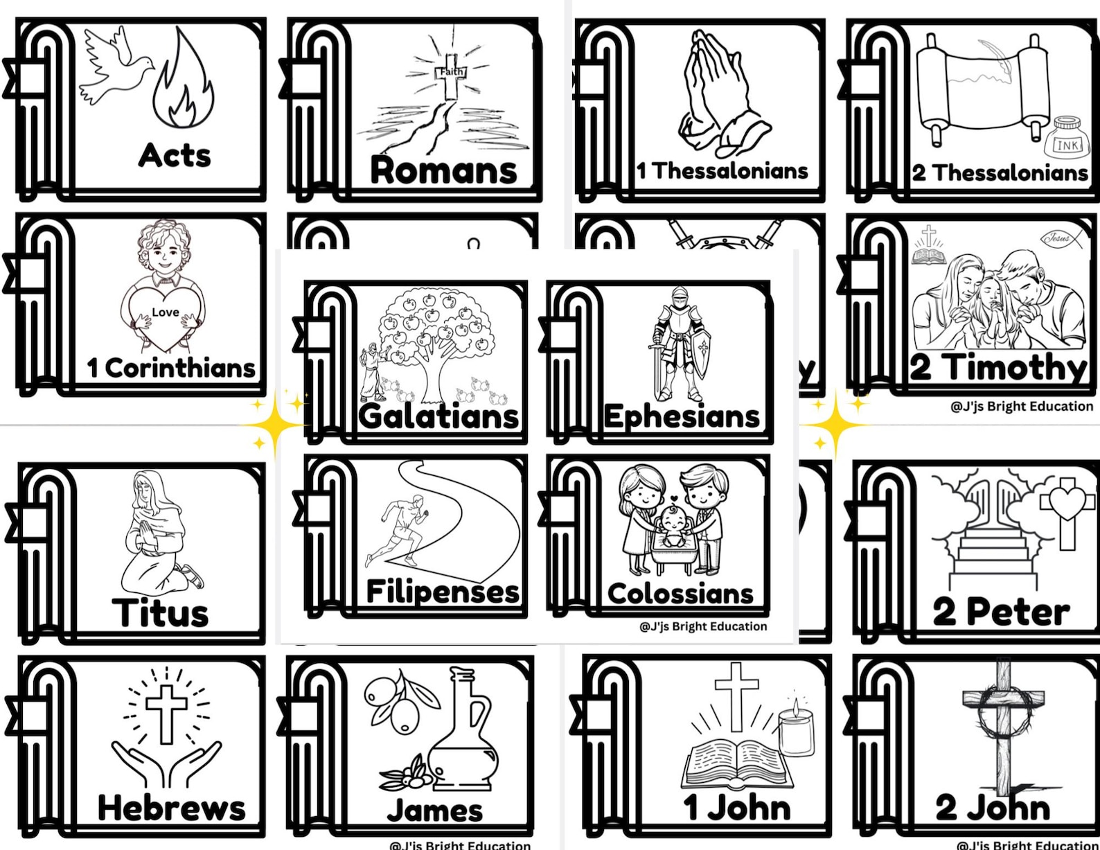 Bible Books Coloring Pages: Old and New Testament (PDF File) - Etsy