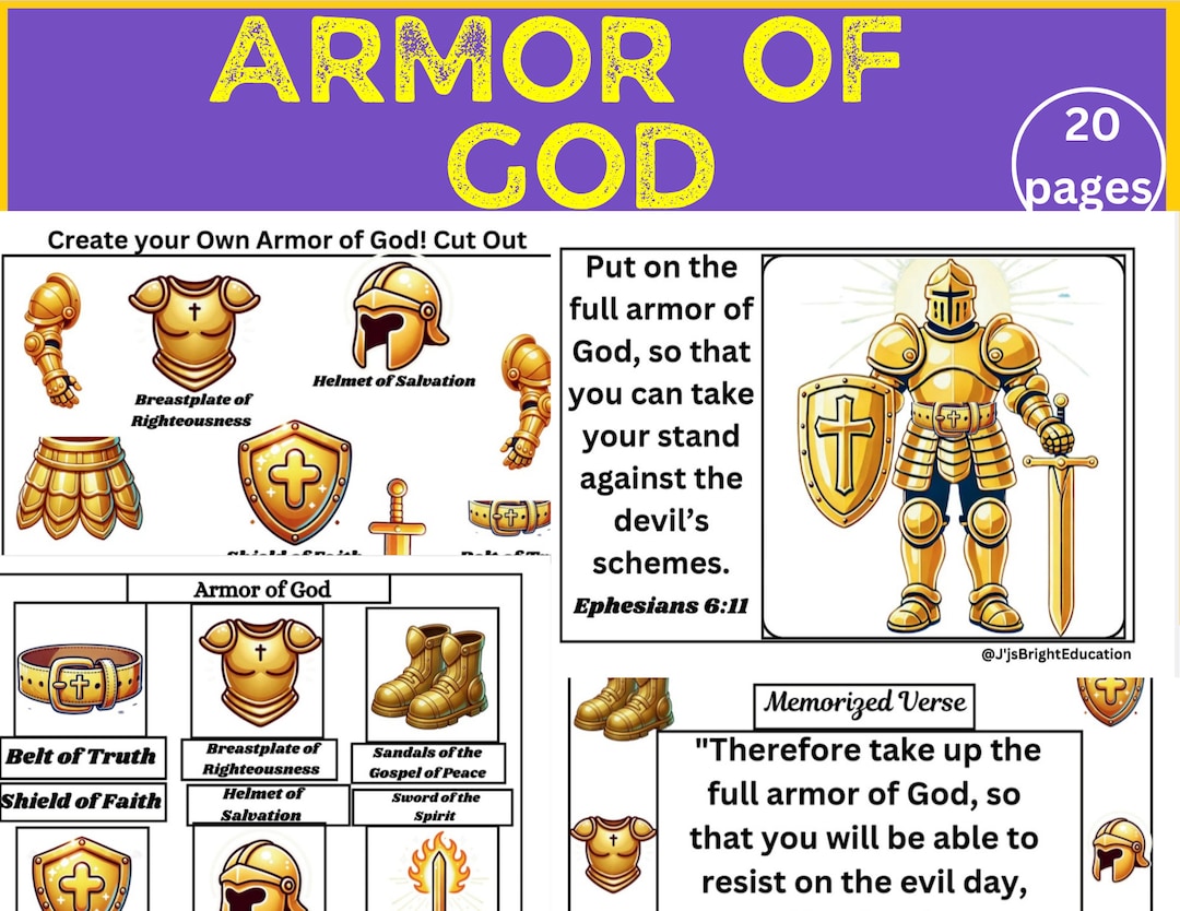 Armor of God | Armor of God Worksheets |sunday School Lesson |sunday ...