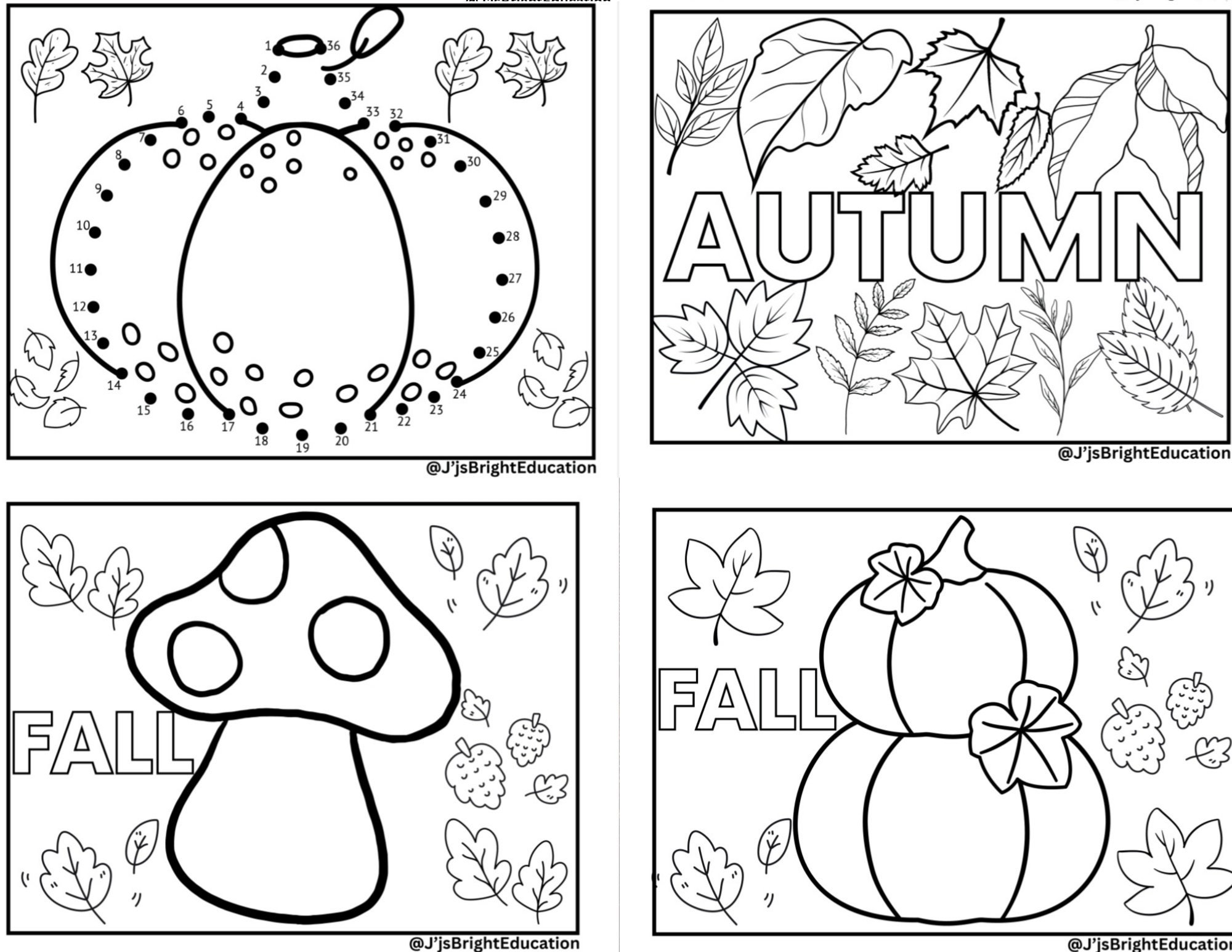 Fall Printables | Fall Learning Worksheets |fall Coloring Worksheets ...