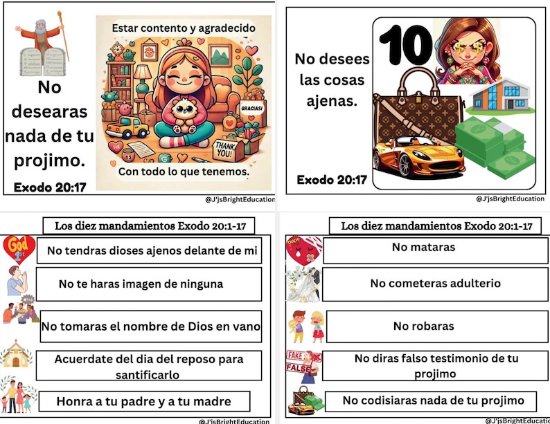 Spanish Ten Commandments Worksheets: Sunday School Bible Activity ...