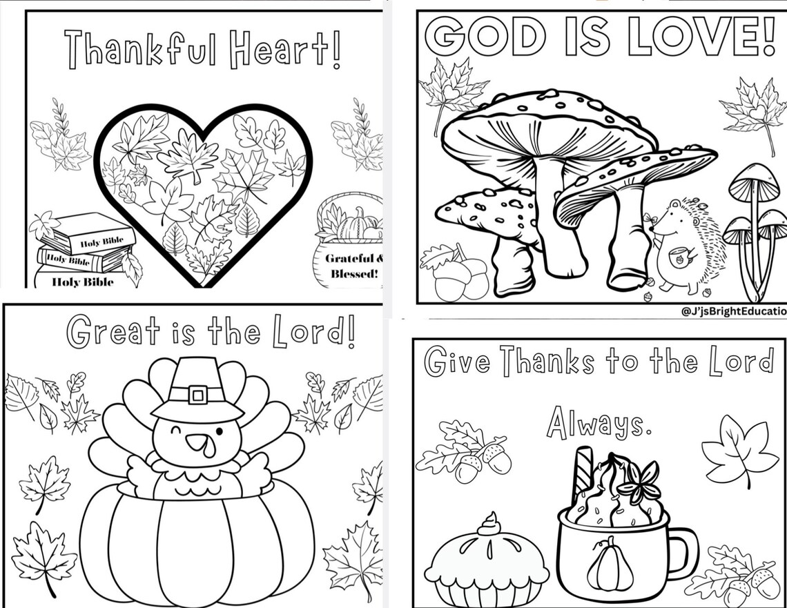Fall Gratitude Printables|gratitude Coloring Pages|biblical Gratitude ...