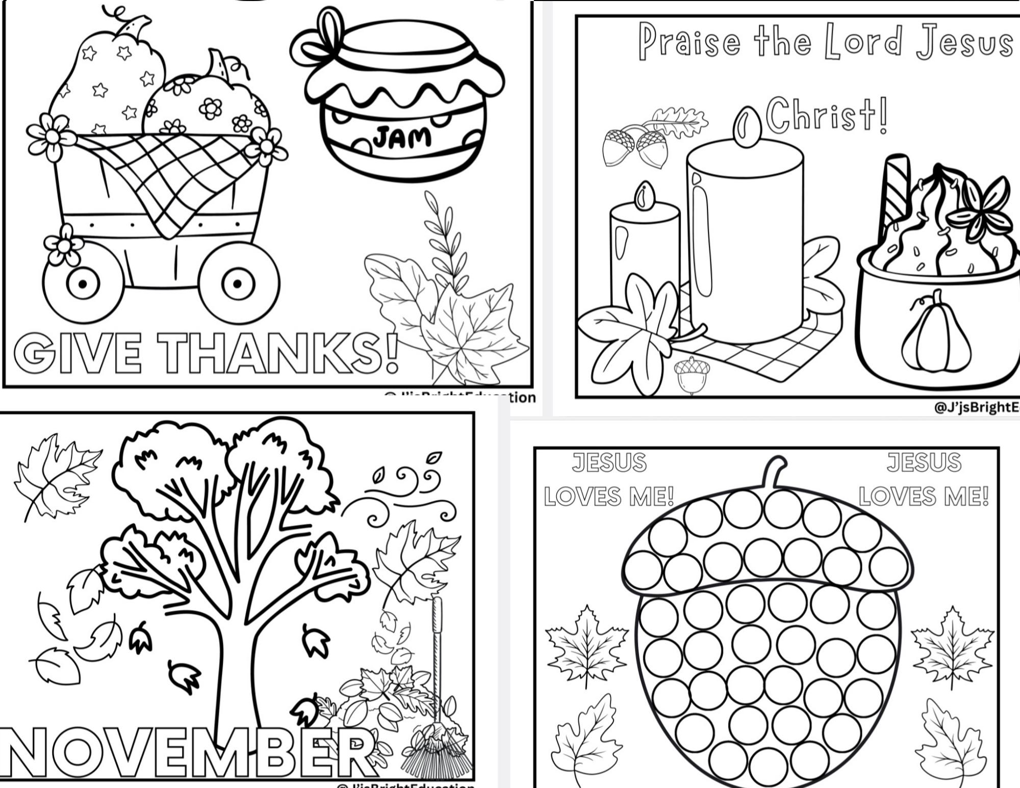 Fall Gratitude Printables|gratitude Coloring Pages|biblical Gratitude ...