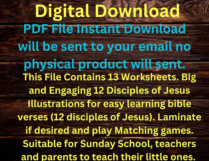 12 Disciples of Jesus Print: Sunday School Bible Lesson - Etsy