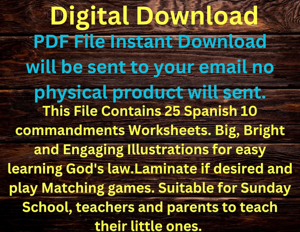 Spanish Ten Commandments Worksheets: Sunday School Bible Activity ...