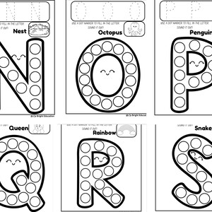 Dot A Dot Uppercase Alphabet Letters: Preschool Kindergarten Worksheets ...