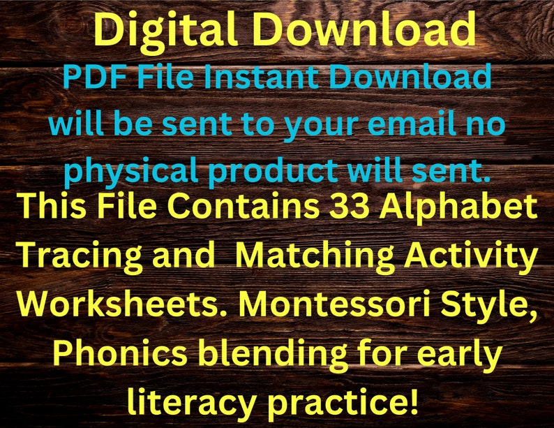 Alphabet Tracing & Matching Worksheets: Preschool Kindergarten ...