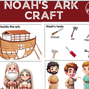 Noah's Ark Craft: Bible Story Matching Activity (PDF) - Etsy
