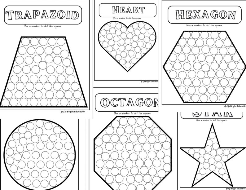 Shapes Worksheets| Dot A Dot Shapes| Learning Shapes | Preschool ...