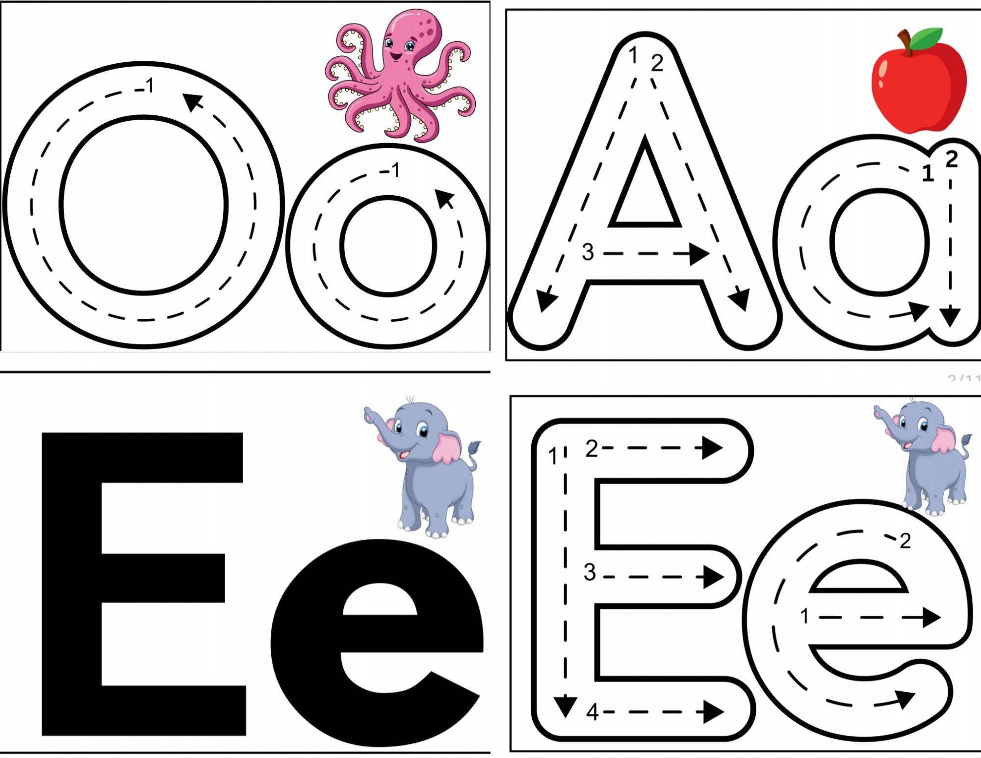 Preschool Vowels Learning Printables: Phonics Blending Sounds (instant ...