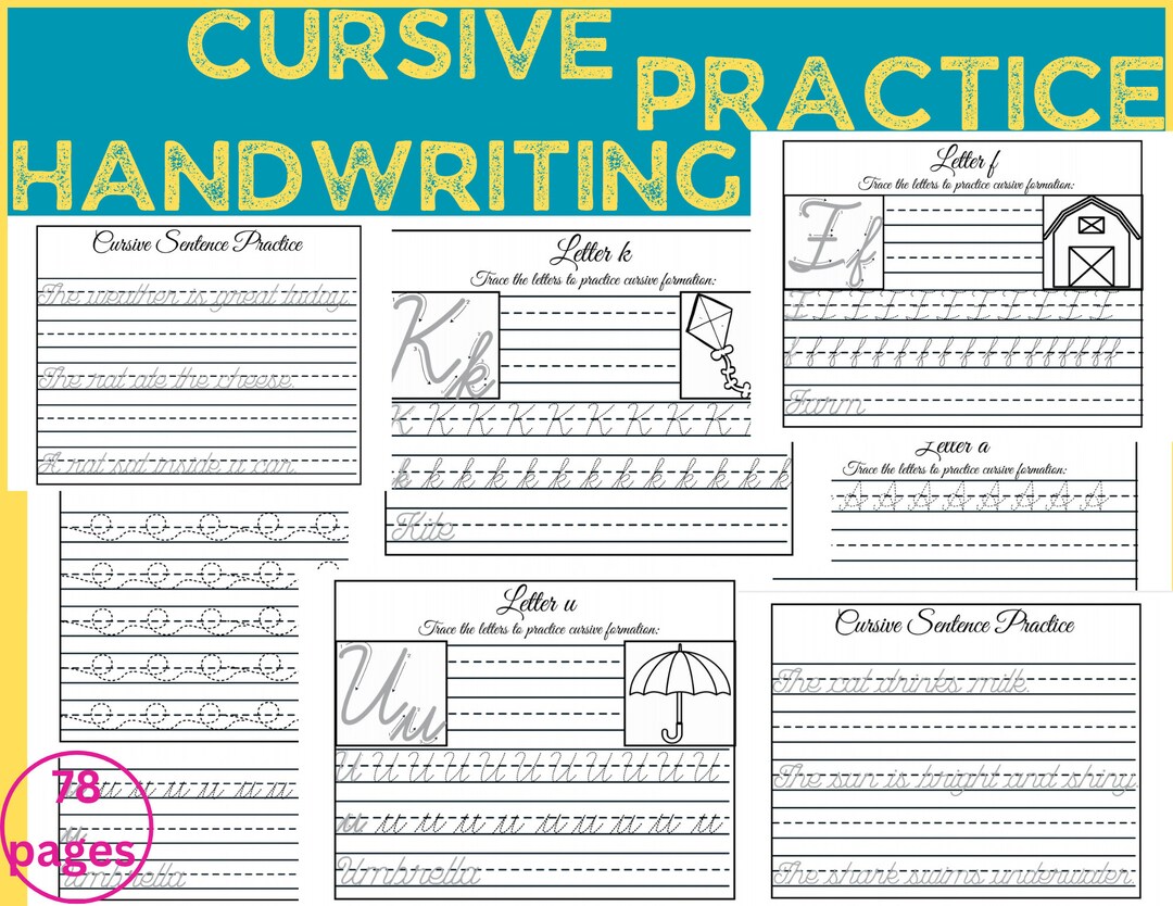 Cursive Handwriting Practice Worksheets-printable Alphabet Worksheets ...