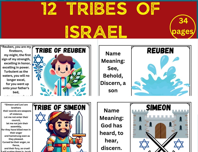 12 Tribes of Israel Worksheets: Bible Study Printables (PDF) - Etsy