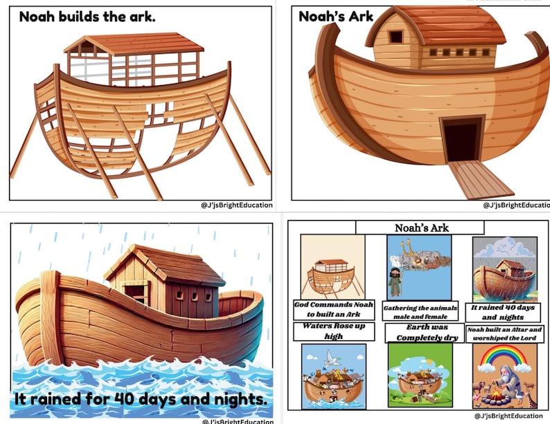 Noah's Ark Craft: Bible Story Matching Activity (PDF) - Etsy