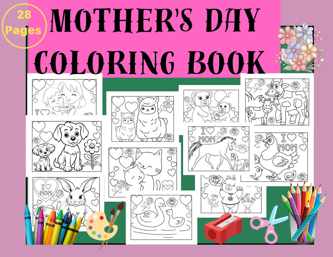 Mother's Day Coloring Pages-mom Themed Coloring Pages-kids Printable ...