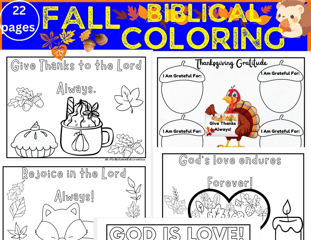 Fall Gratitude Printables|gratitude Coloring Pages|biblical Gratitude ...